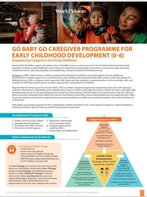 Go Baby Go Caregiver Programme for Early Childhood Development (0-6) Brief | Education | World ...